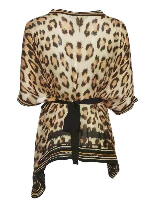 Roberto Cavalli Leopard Print Silk Kaftan - Neutrals