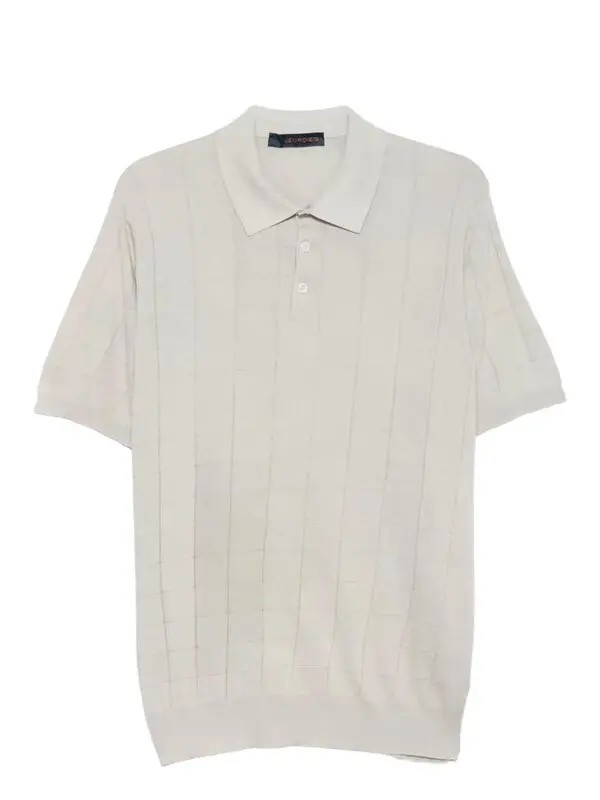 JEORDIE'S Grid-patterned Short-sleeved Polo Shirt - Neutrals