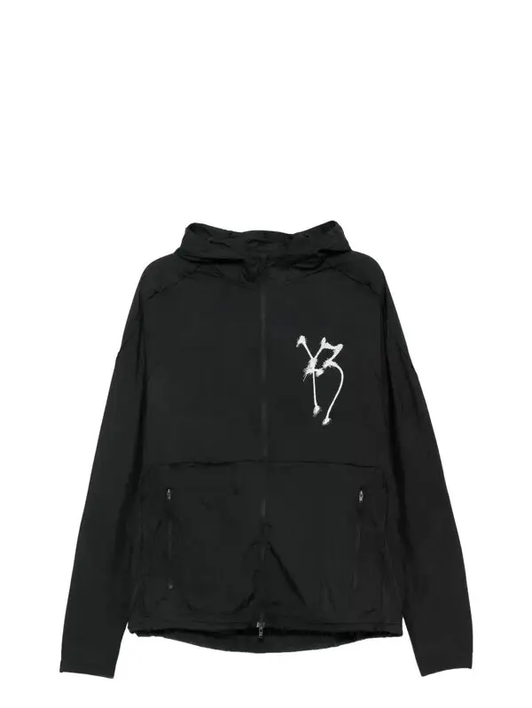 Y3 Graphic Print Hooded Jacket - Black