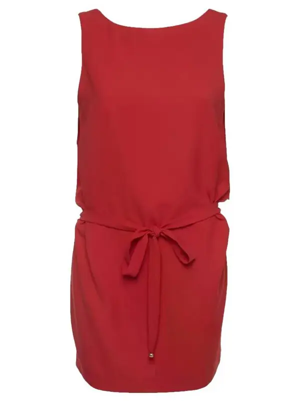 Moschino Belted Crepe Mini Dress - Red