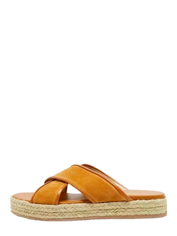 GIANVITO ROSSI Cross-strap Espadrille Sandals - Brown