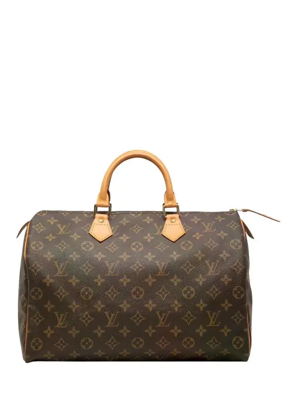LOUIS VUITTON Monogram Speedy 35 Boston Bag - Brown