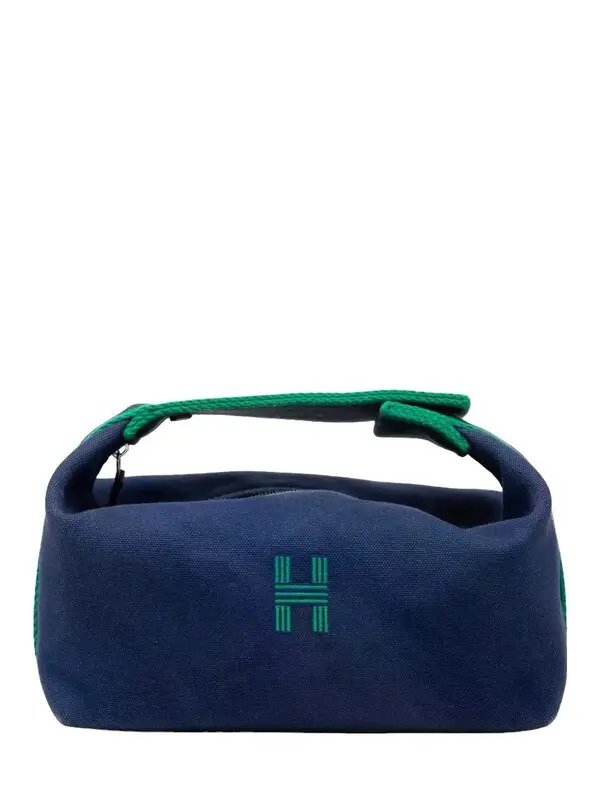 Hermès Small Toile Bride A Brac Case Vanity Bag - Blue