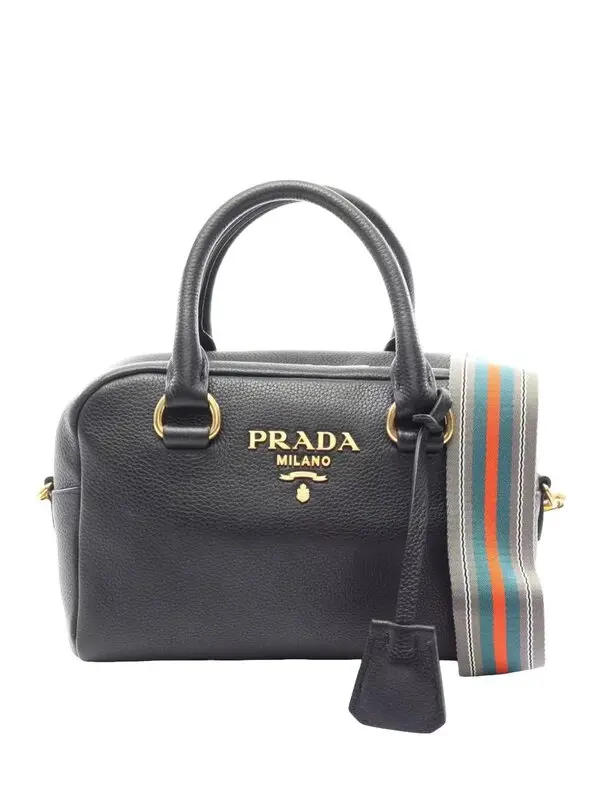 Prada Vitello Phenix Bauletto Satchel - Black