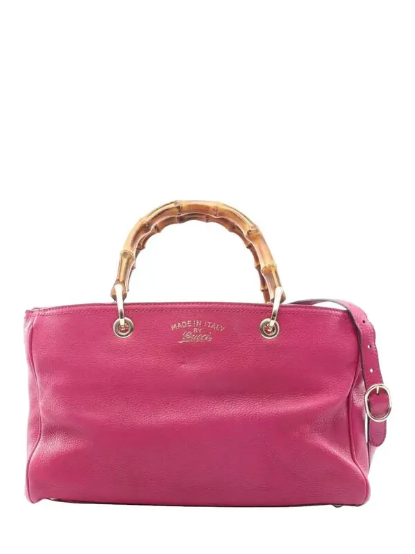 Gucci Calfskin Bamboo Shopper Satchel - Pink