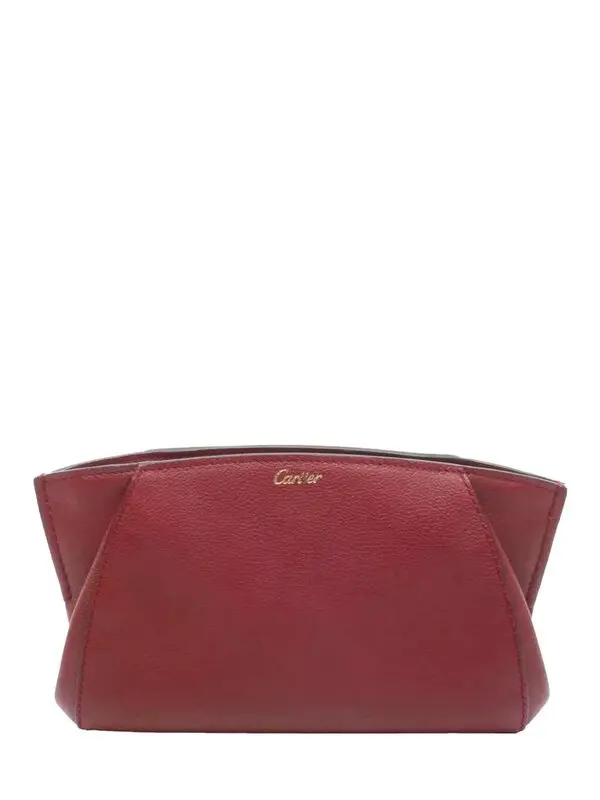 Cartier 2010-2026 Leather C De Clutch Bag - Red