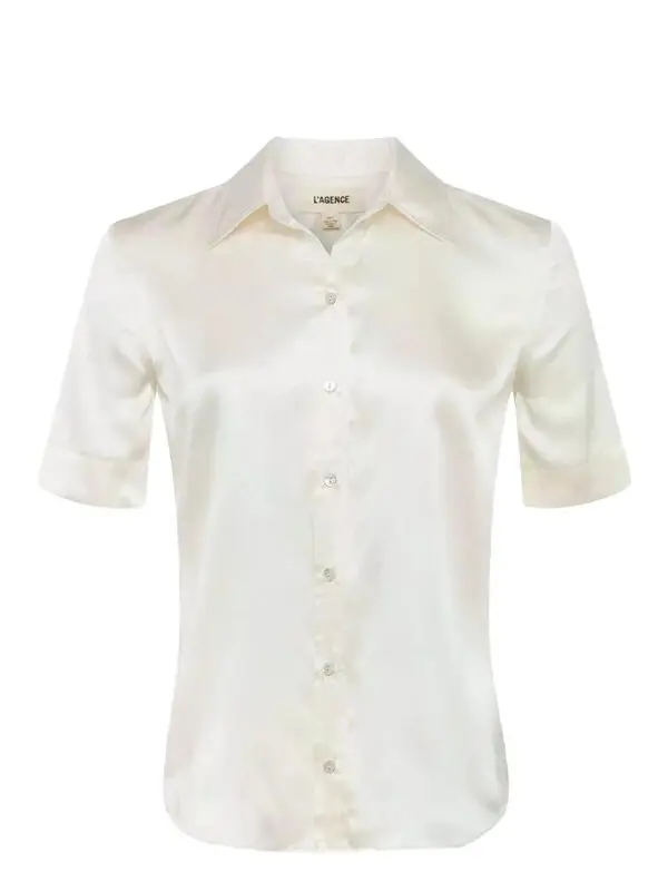 L'Agence Ellah Satin Blouse - Neutrals
