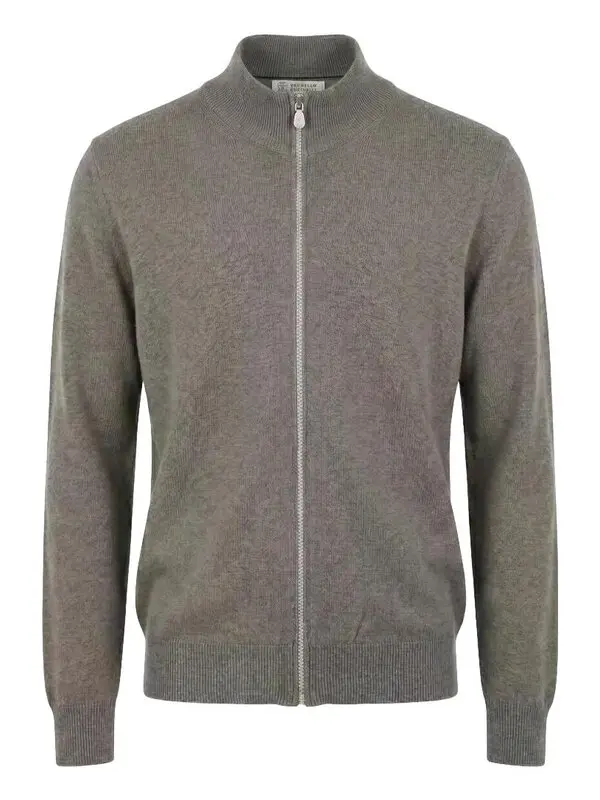 Brunello Cucinelli Zip-up Cashmere Sweater - Grey