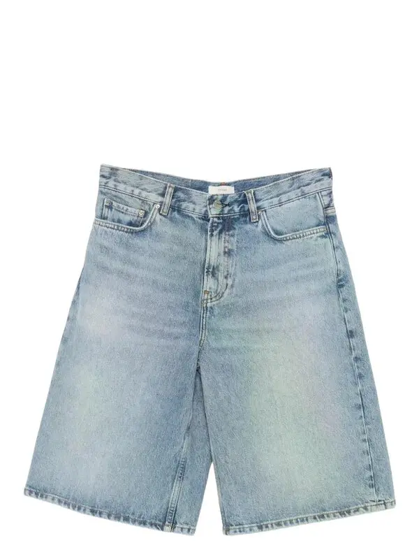 TOTEME Light Washed Denim Board Shorts - Blue