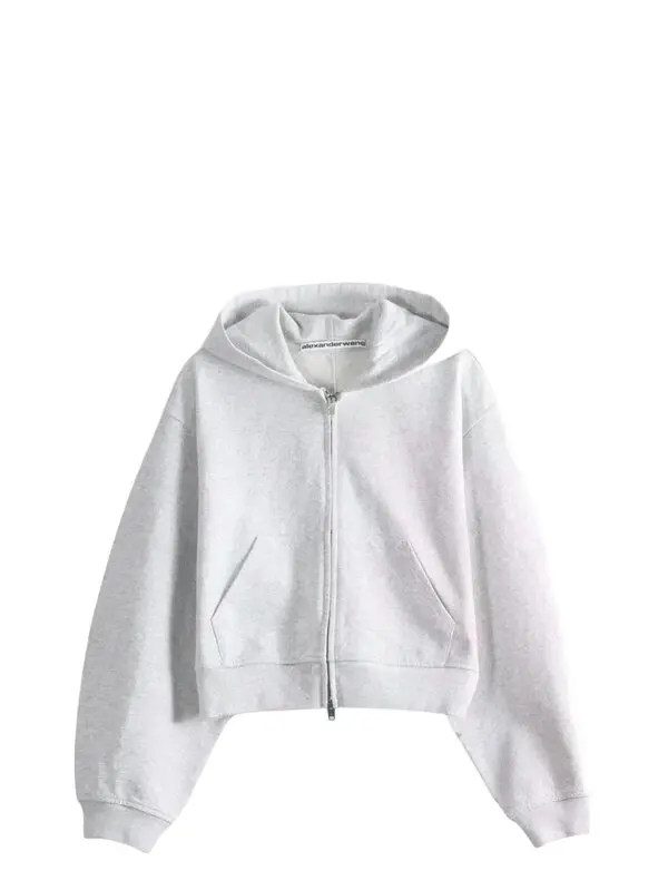 Alexander Wang Zip-up Cropped Hoodie - Grey