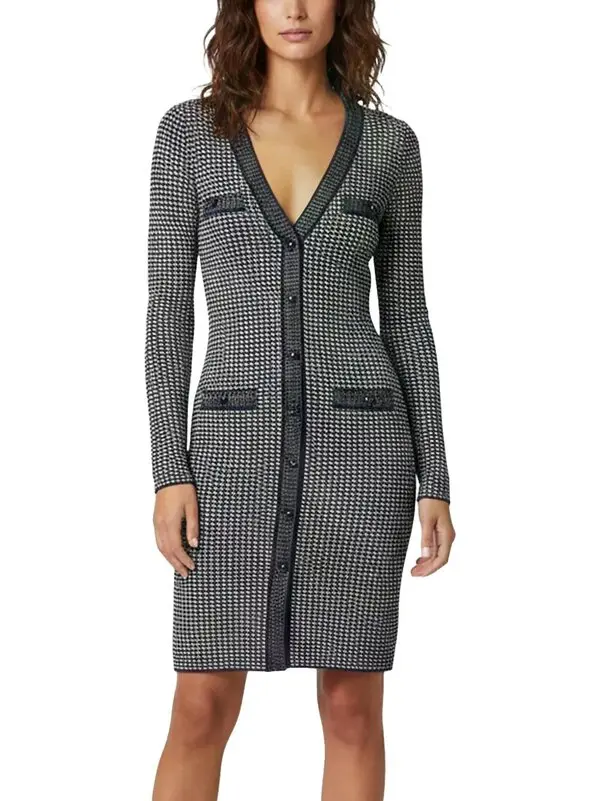 Sandro V-neck Knitted Midi Dress - Blue
