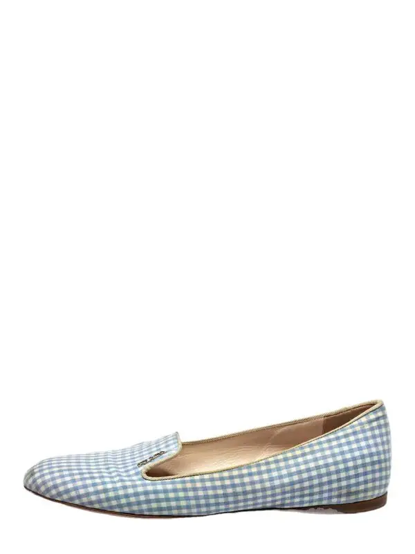 Prada Checked Canvas Loafers - Blue