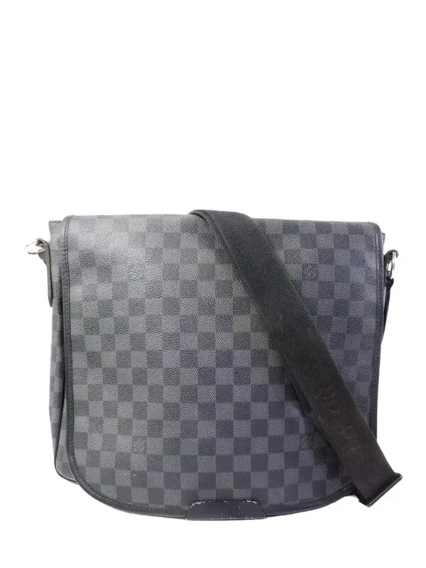 LOUIS VUITTON Damier Graphite Daniel Shoulder Bag - Black