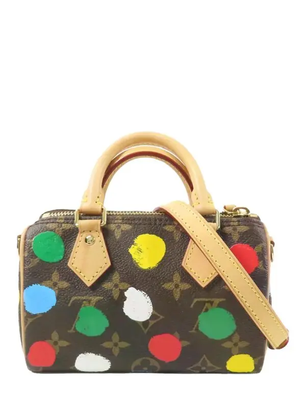 LOUIS VUITTON Monogram Canvas Painted-dot Print Nano Speedy Tote Bag - Brown