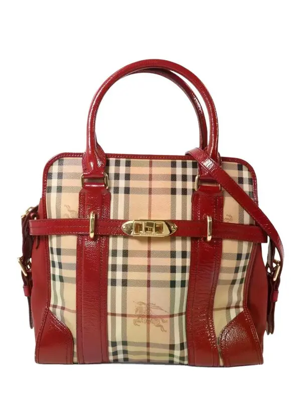Burberry Haymarket Check Minford Tote Bag - Red