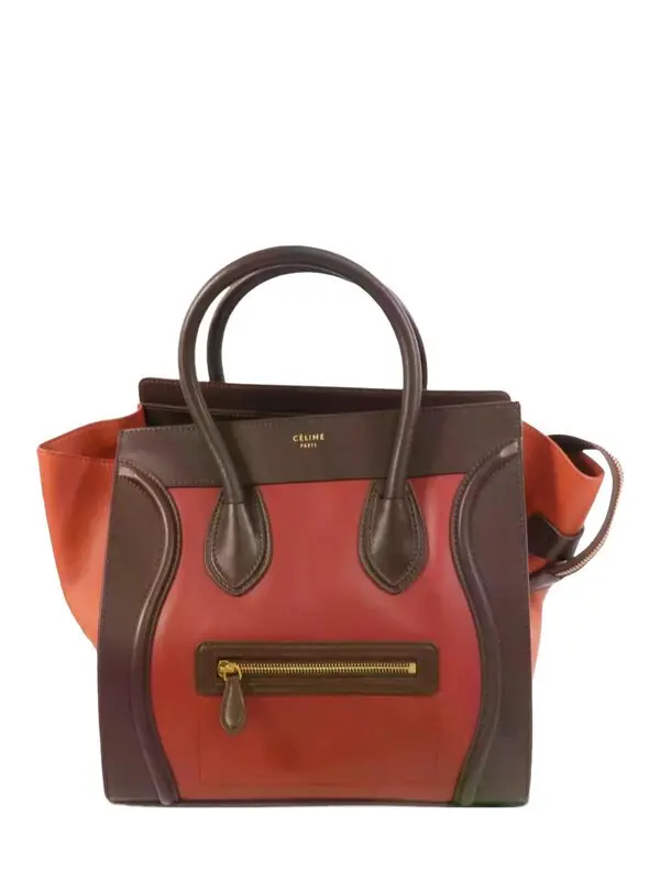 Celine Mini Luggage Leather Tote Bag - Red