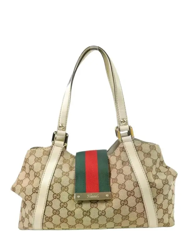 Gucci Gg Web Tote Bag - Neutrals