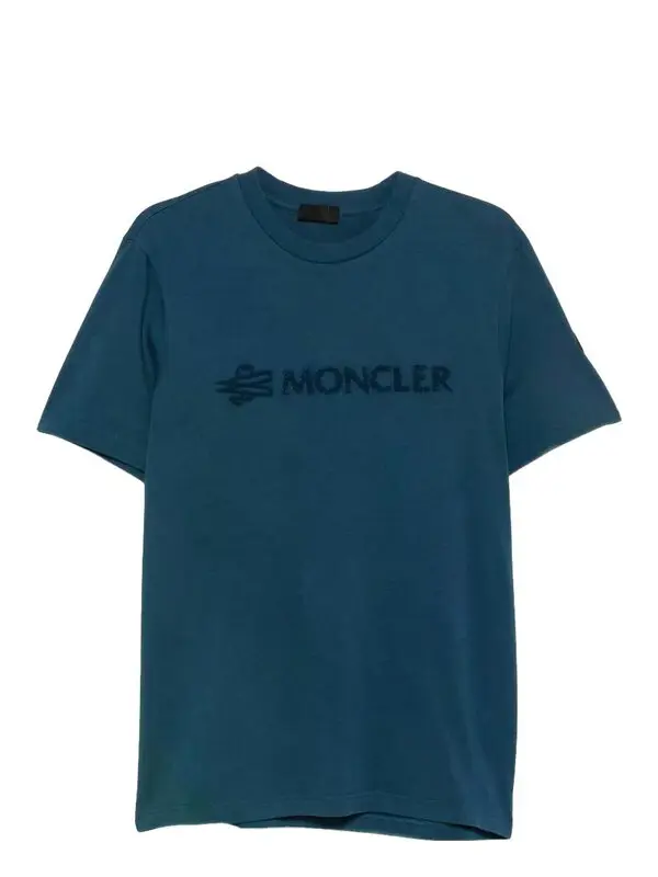 Moncler Logo-embroidered T-shirt - Blue