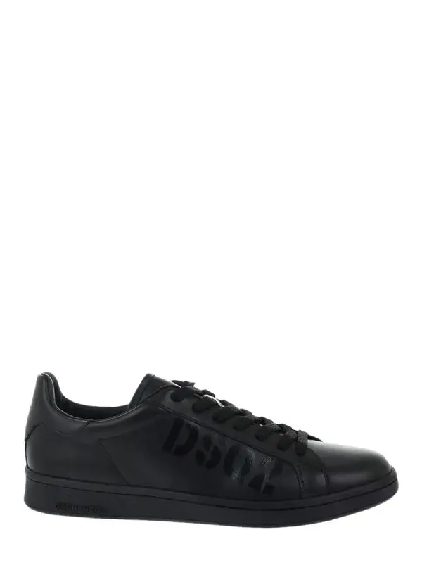 Dsquared2 Calf Leather Logo Print Sneakers - Black