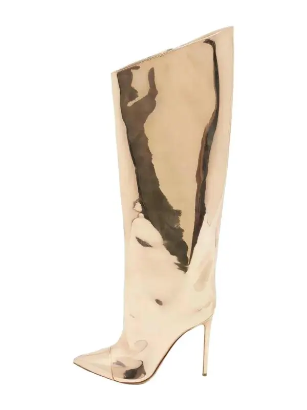 Alexandre Vauthier Pointed-toe Knee-high Boots - Gold