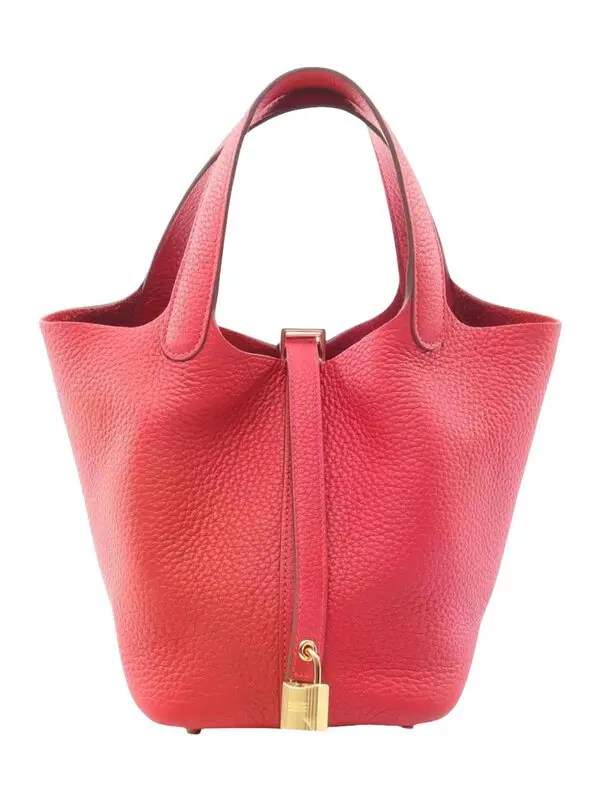 Hermès Clemence Picotin Lock 18 Handbag - Red