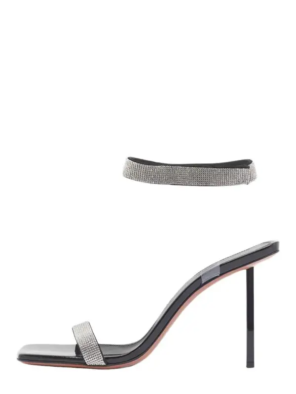 Amina Muaddi Embellished High Heel Sandals - Black
