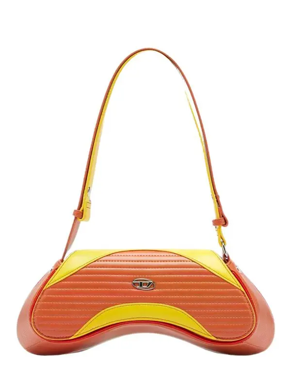 DIESEL® Play Crossbody Bag In Quilted Perforated Pu - Orange