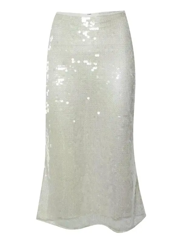 Stella McCartney Sequined Mesh Midi Skirt - Neutrals