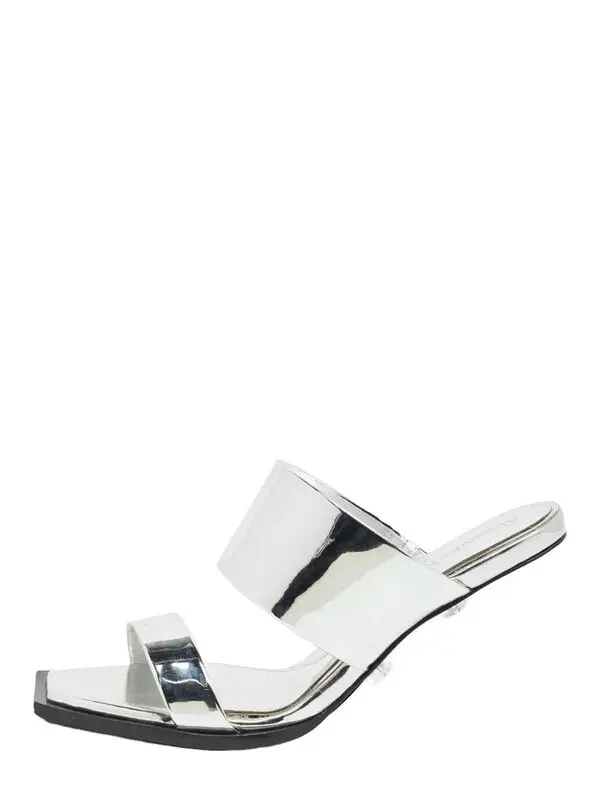 Alexander McQueen Metallic Leather Wedge Sandals - Silver