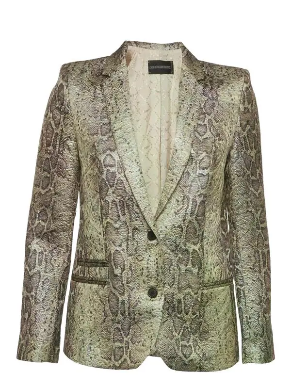 Zadig&Voltaire Python Jacquard Single-breasted Blazer - Neutrals