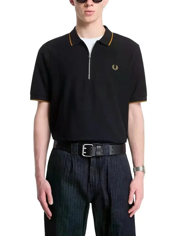 Fred Perry Cotton Polo Shirt - Black