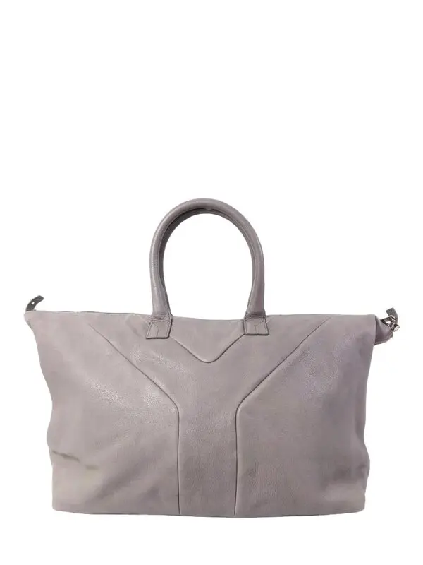 Saint Laurent Leather Tote Bag - Grey