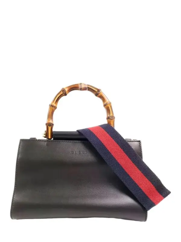 Gucci Bamboo Nymphaea Two-way Tote Bag - Black