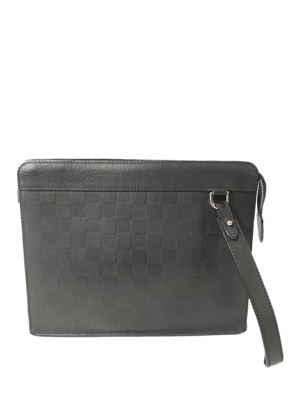 LOUIS VUITTON Damier Infini Stand Pouch Clutch Bag - Black