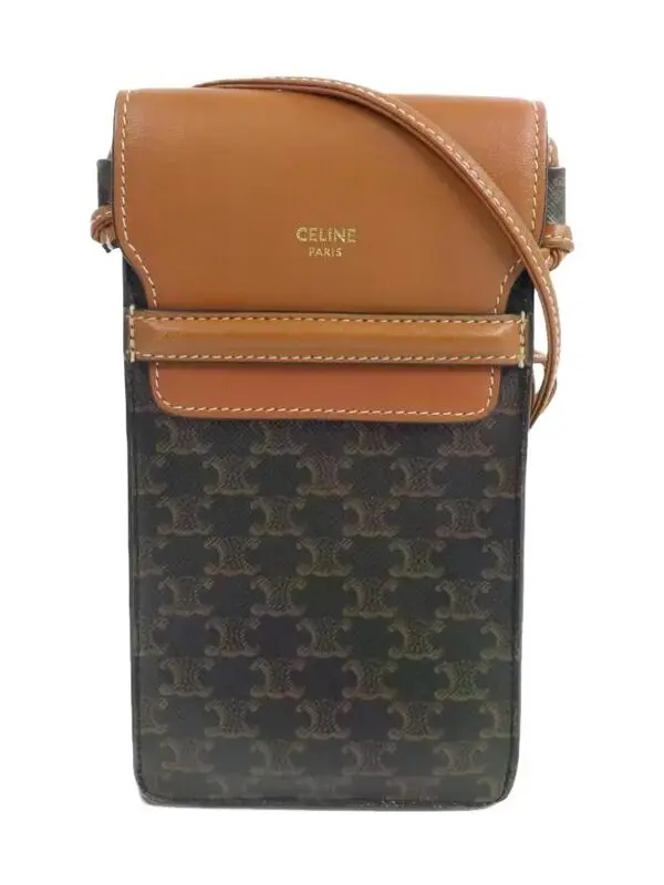 Celine Triomphe Flap Phone Bag - Brown