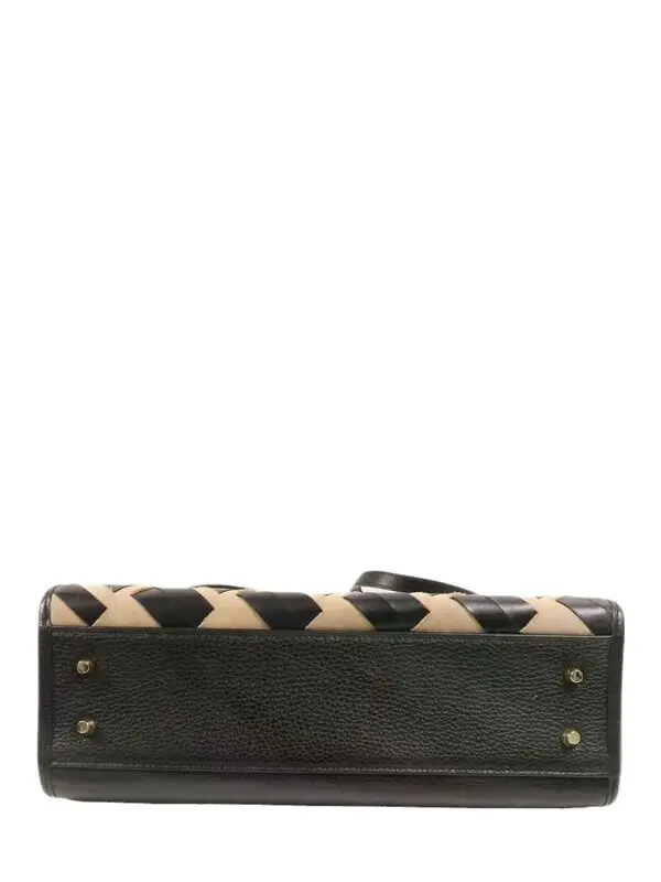 Furla Interwoven Leather Shoulder Bag - Black