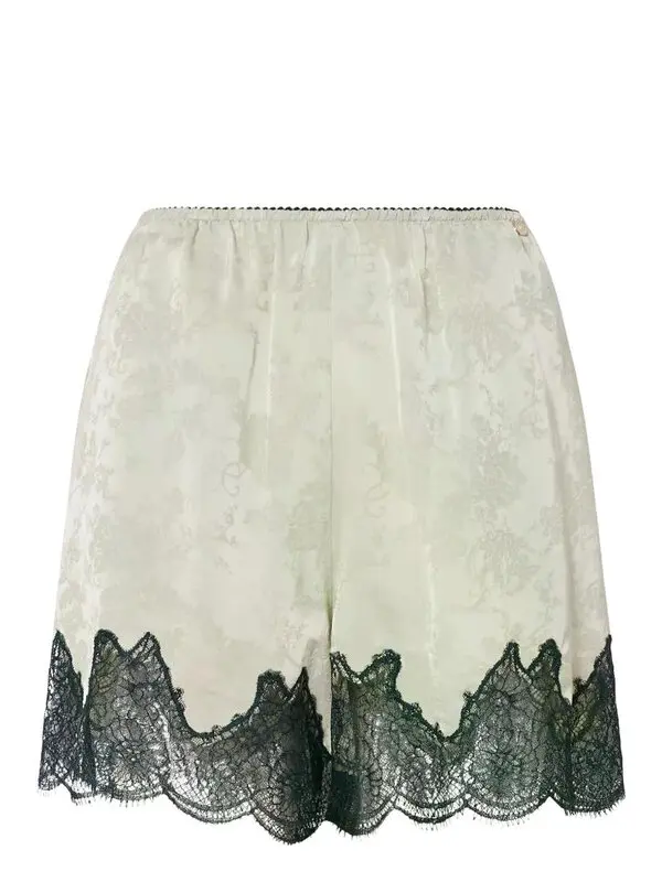 Liu Jo Jacquard Lace Trimmed Shorts - Green