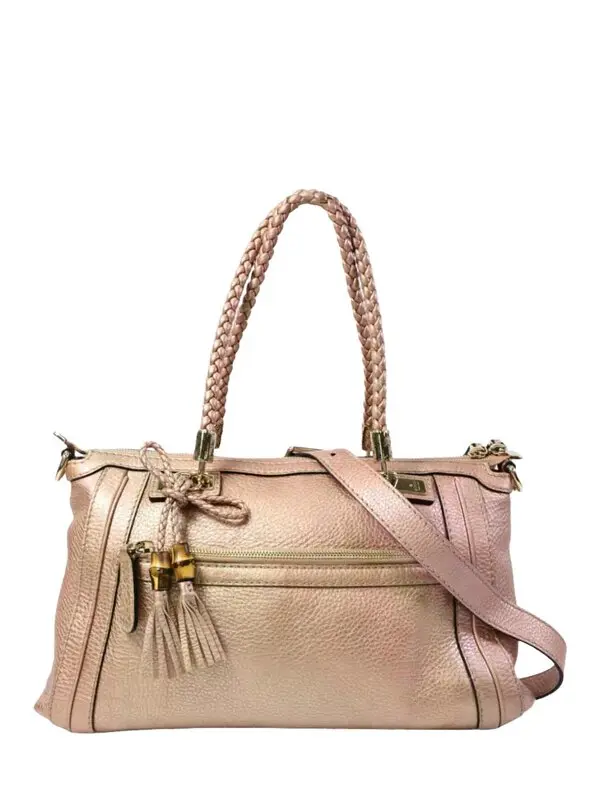 Gucci Metallic Grained Tote Bag - Pink