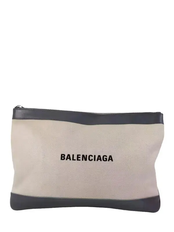 Balenciaga Navy Clip M Clutch Bag - Grey