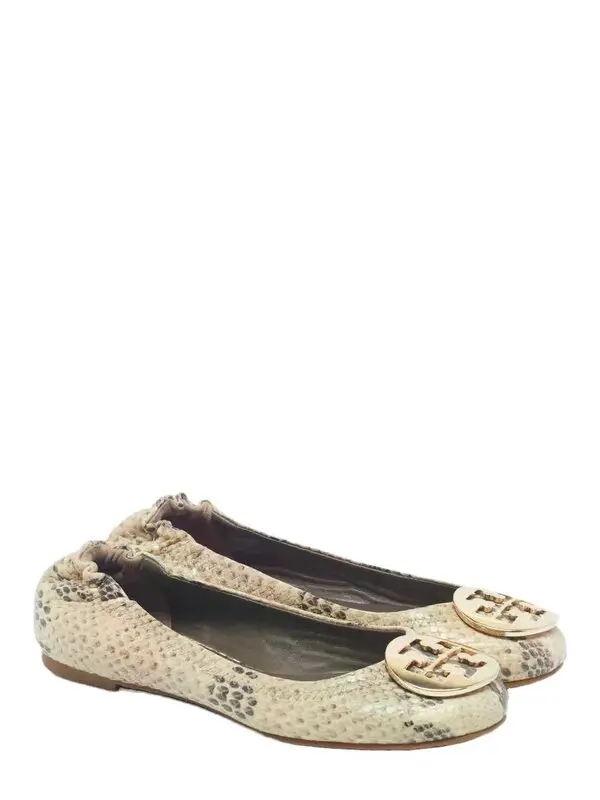 Tory Burch Minnie Python-effect Ballet Flats - Neutrals