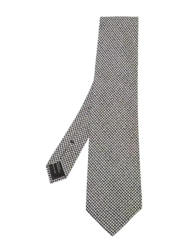 TOM FORD Chevron Jacquard Tie - Blue