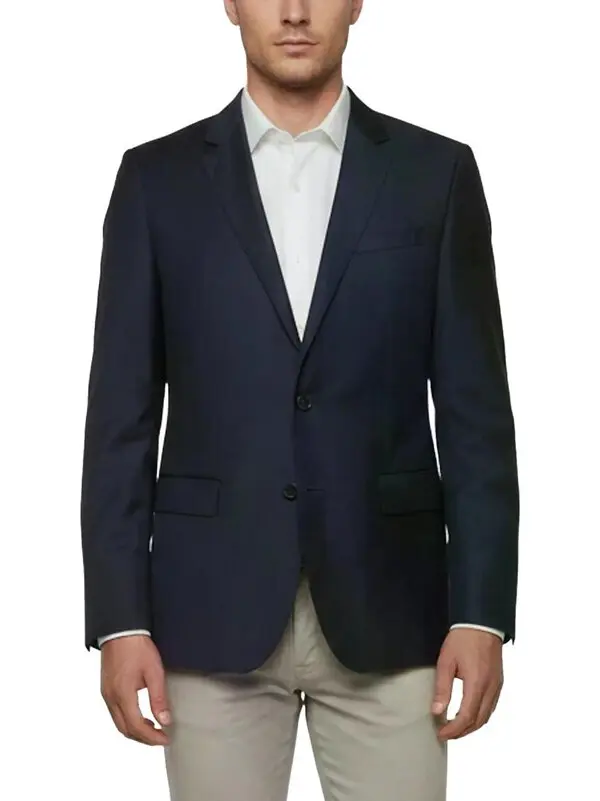 BOSS Single-breasted Check Blazer - Blue