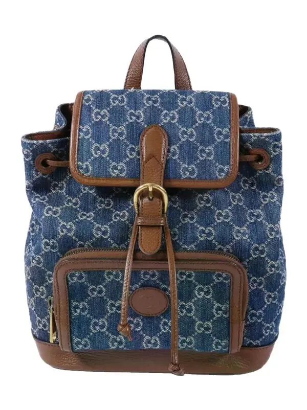 Gucci Gg Monogram Denim Backpack - Blue