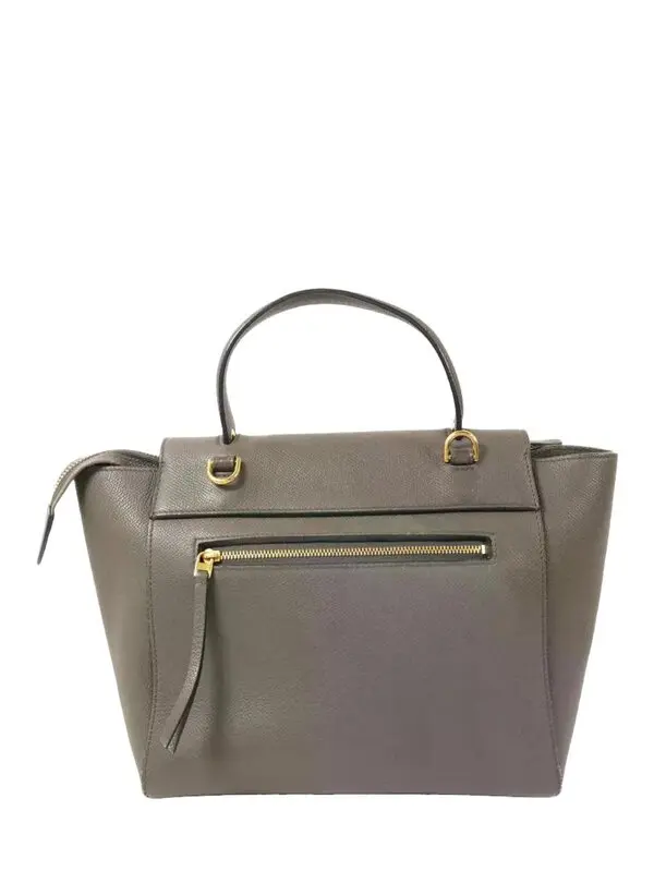 Celine Micro Belt Bag In Grained Leather With Knotted Belt Detail - Grey