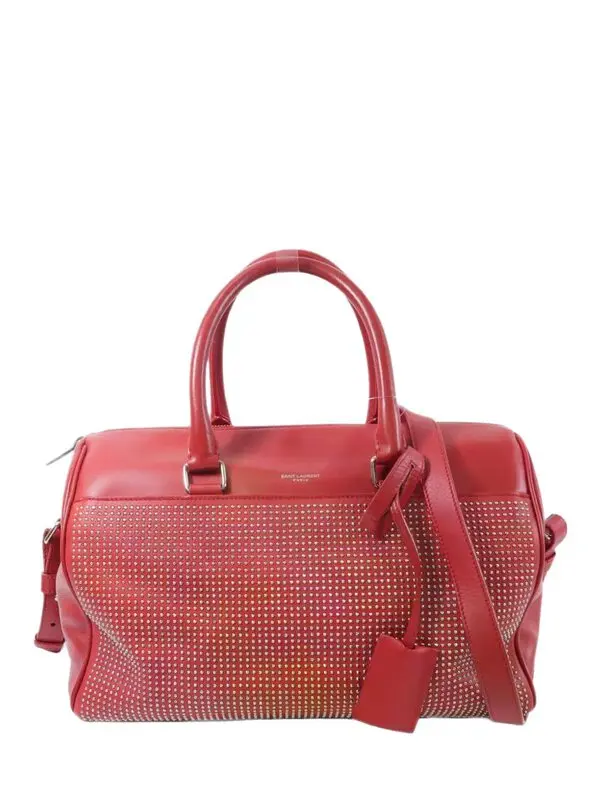 Saint Laurent Studded Shoulder Bag - Red