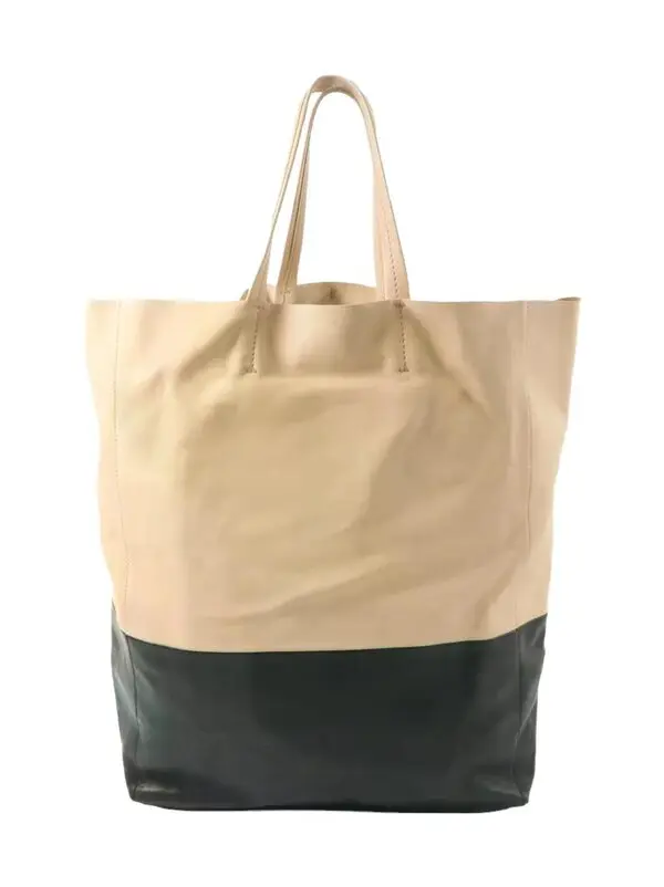 Celine Small Cabas Leather Tote Bag - Neutrals