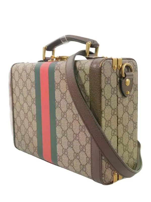 Gucci Medium Savoy Monogram Shoulder Bag - Brown