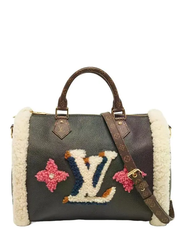 LOUIS VUITTON Speedy 30 Teddy Bandoulière Bag - Black