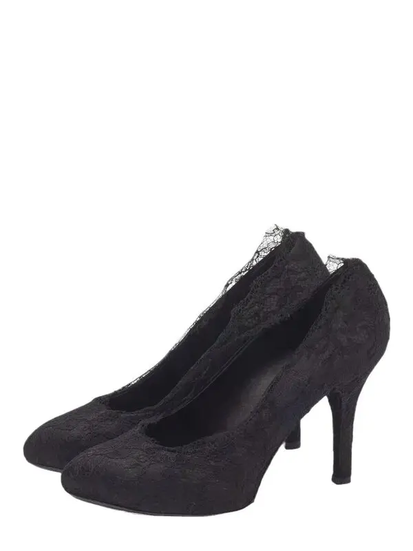 Dolce & Gabbana Lace Trim Stiletto Pumps - Black