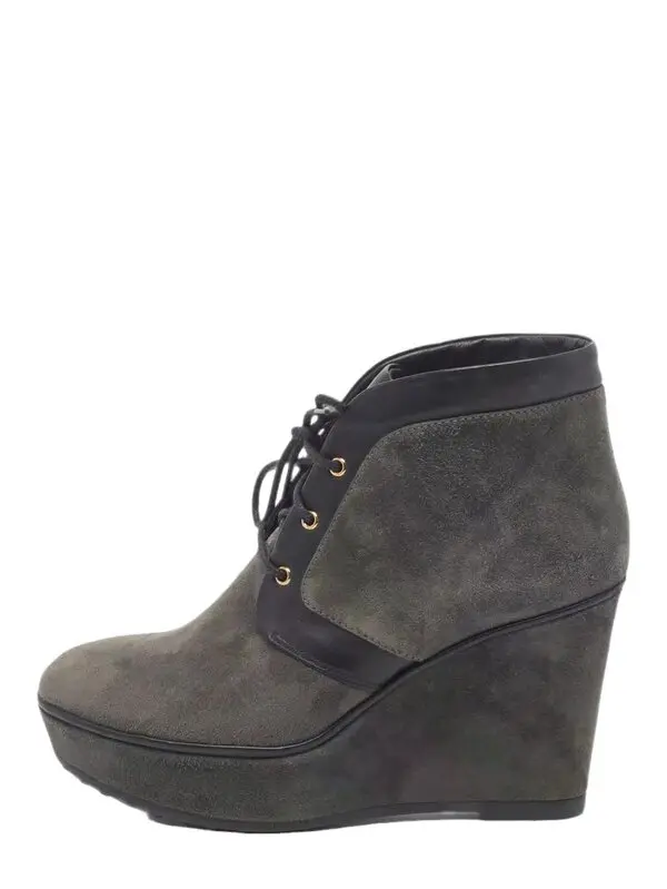 TOD'S Lace-up Wedge Ankle Boots - Green